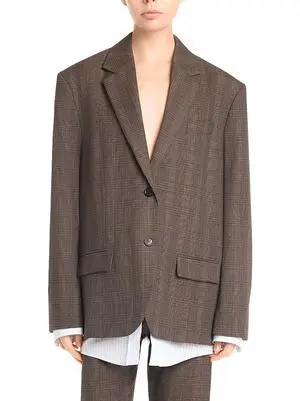 Acne Studios Mixed Media Single-breasted Blazer - Brown/black