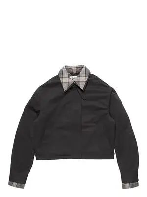 Acne Studios Check Trim Cotton Jacket - Black