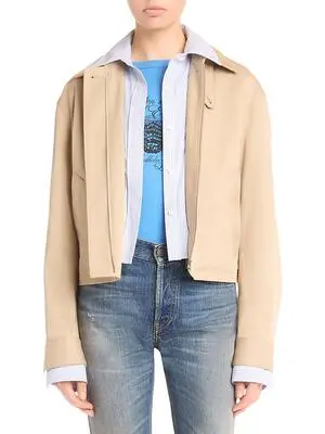 Acne Studios Layered Cotton Jacket - Pale Beige
