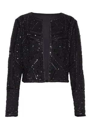ROSE & NANCY Briar Sequin Embellished Jacket - Black