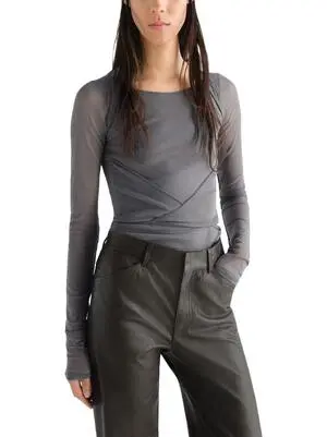 LEMAIRE Ballerina Knotted Long Sleeve Top - Grey