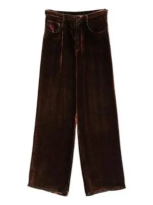 PIERRE-LOUIS MASCIA Velvet Wide-leg Trousers - Red