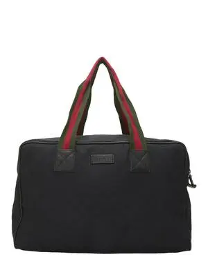Gucci Gg Canvas Soft Web Duffle Bag - Black