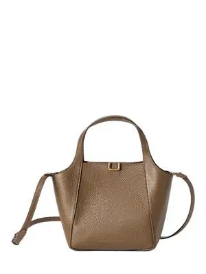 Brunello Cucinelli Sartorial Small Bucket Bag In Soft Grained Leather - Mud