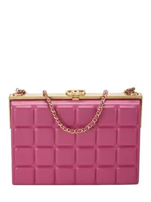 Chanel Lambskin Leather Chocolate Bar Clutch - Pink