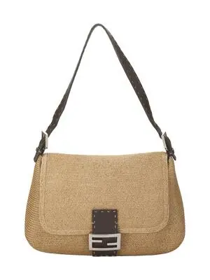 Fendi Raffia Shoulder Bag - Brown