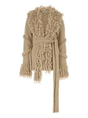 ATTICO The Attico Sand Stretch Wool Blend Cardigan