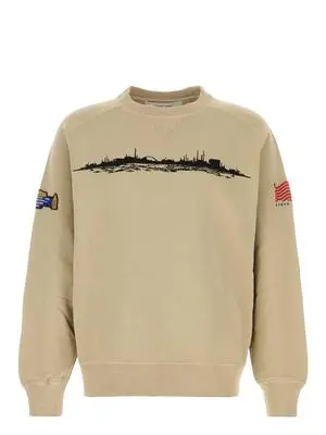 GOLDEN GOOSE Cappuccino Cotton Oversize Sweatshirt - Brown