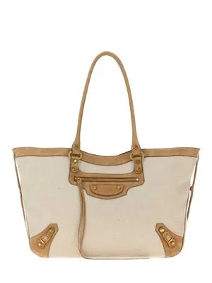 Balenciaga Sand Canvas Le City Shopping Bag - Brown