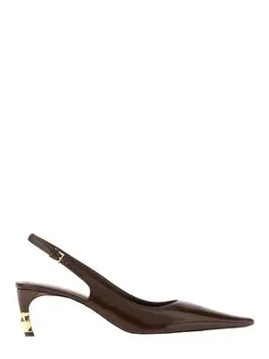 Gucci Chocolate Leather Slingback Pumps - Brown