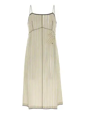 Prada Embroidered Cupro Dress - Multicolor