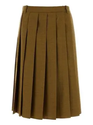Prada PRADA Khaki Wool Skirt Green