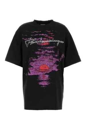 Balenciaga Oversized Cotton T-shirt - Black