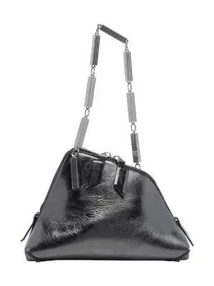 Attico La Scala Clutch With Chain Strap - Gray