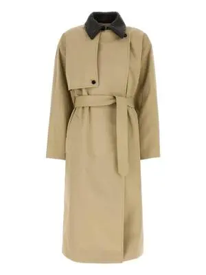 Bottega Veneta Beige Cotton Trench Coat - Brown