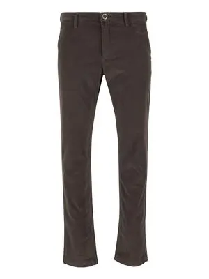 Jacob Cohen Logo Detailed Straight-leg Trousers - Brown