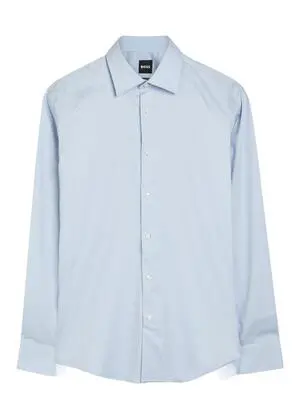 BOSS Joe Stretch-cotton Shirt - Light Blue