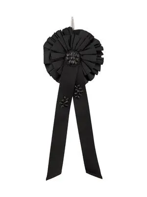 Simone Rocha Ribbon Rosette Embellished Nylon Coin Purse - Black