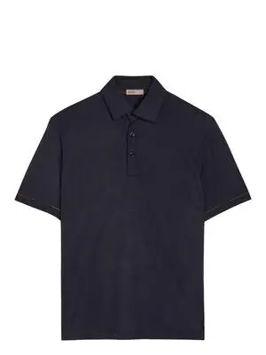 Herno Wool-jersey Polo Shirt Navy