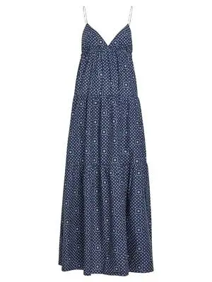 MATTEAU Matteau Printed Tiered Cotton-Poplin Midi Sundress