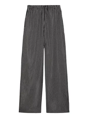 Maria Mcmanus Maria McManus Striped Wide-Leg Satin Trousers Black