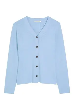 EMILIA WICKSTEAD Emilia Wickstead Ribbed Wool V-Neck Cardigan