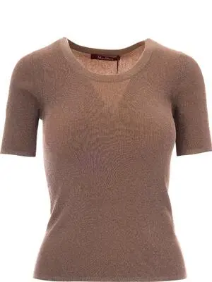 Max Mara Sequoia Short-sleeved Knitted Top - Brown
