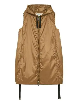 Max Mara Max Mara The Cube Sleeveless Hooded Puffer Jacket Caramel