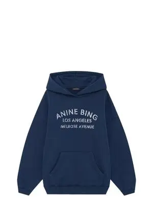 ANINE BING Harvey Long Sleeved Hoodie - Navy Blue