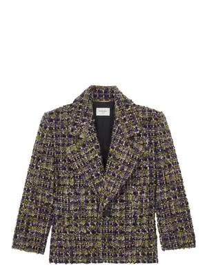 Saint Laurent Long-sleeve Blazer With Notch Lapels - Purple