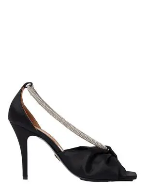 Stella McCartney Stiletto-heeled Sandals With Crystal Embellishments - Black