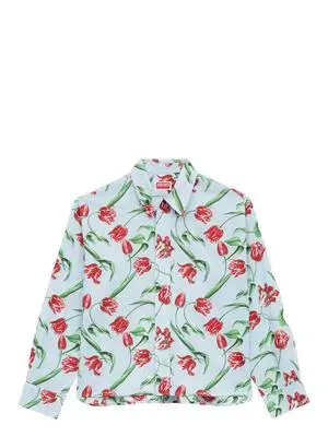 Kenzo Tulip Cotton Poplin Shirt - Light Blue