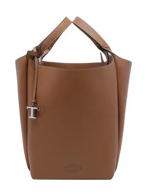 TOD'S Small Leather Bucket Bag - Brown