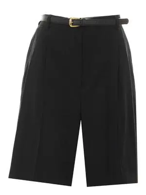 MAX MARA MAX MARA STUDIO Black Virgin Wool Bermuda Trousers