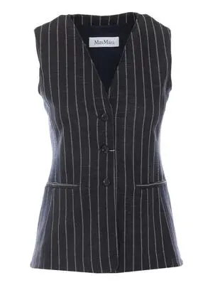 MAX MARA Max Mara Striped V-Neck Sleeveless Vest