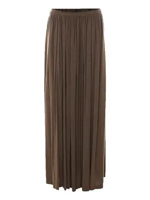 Max Mara Mxmlivrea Pleated Long Skirt - Brown