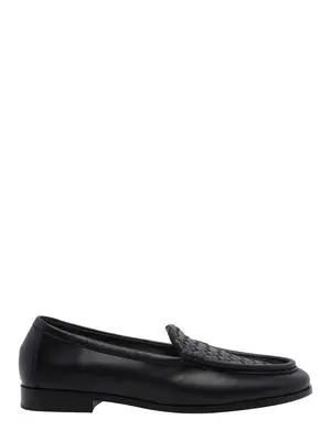 Bottega Veneta Silenzio Loafers Woven Calf Leather - Black