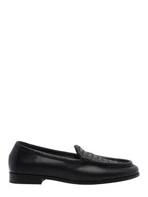 Bottega Veneta Silenzio Loafers Woven Calf Leather - Black