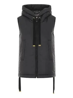 Max Mara Quilted Padded Vest With Hood - Black