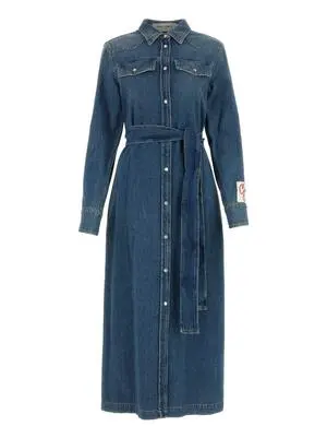 GOLDEN GOOSE Denim Dana Shirt Dress - Blue