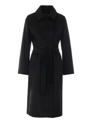 Max Mara MAX MARA STUDIO Belted Wool Coat Black