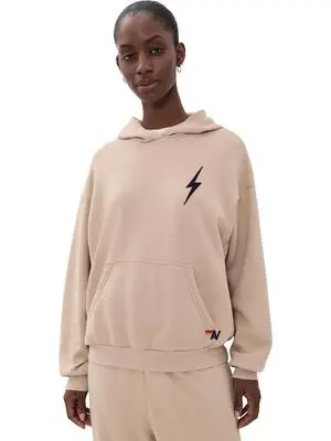 Aviator Nation Relaxed Bolt Stitch Pullover Hoodie - Sand