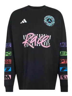 Adidas X Mercedes Amg Petronas Formula 1 Team Light On Long Sleeve Tee - Black