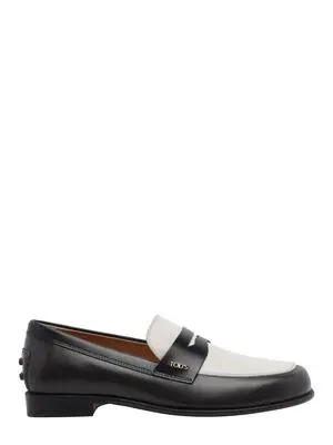 TOD'S Logo Leather Loafers - Multicolor