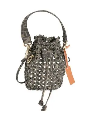 Fendi Jacquard Interlace Canvas Mon Tresor Bucket Bag - Brown