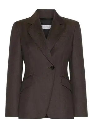 Max Mara Wool Diagonal-front Blazer - Black