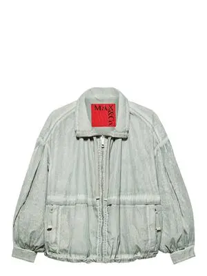 Max & Co. Oversized Zip-up Jacket With Drawstring Hem - Green