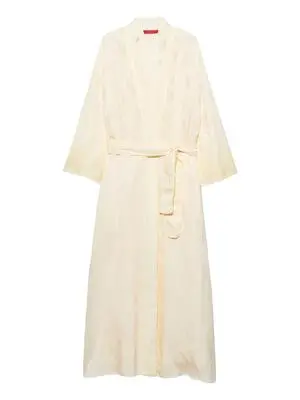 Max & Co. Max & Co. Floral Satin Belted Coat Yellow