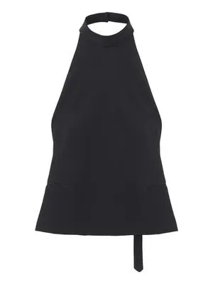 Alexander McQueen Wool Halterneck Top - Black