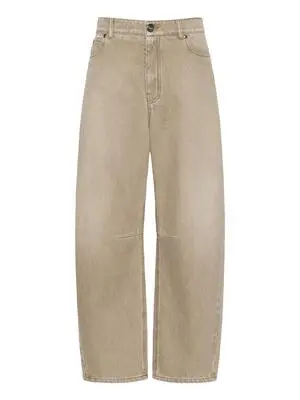 Max Mara Barrel Leg Jeans - Beige